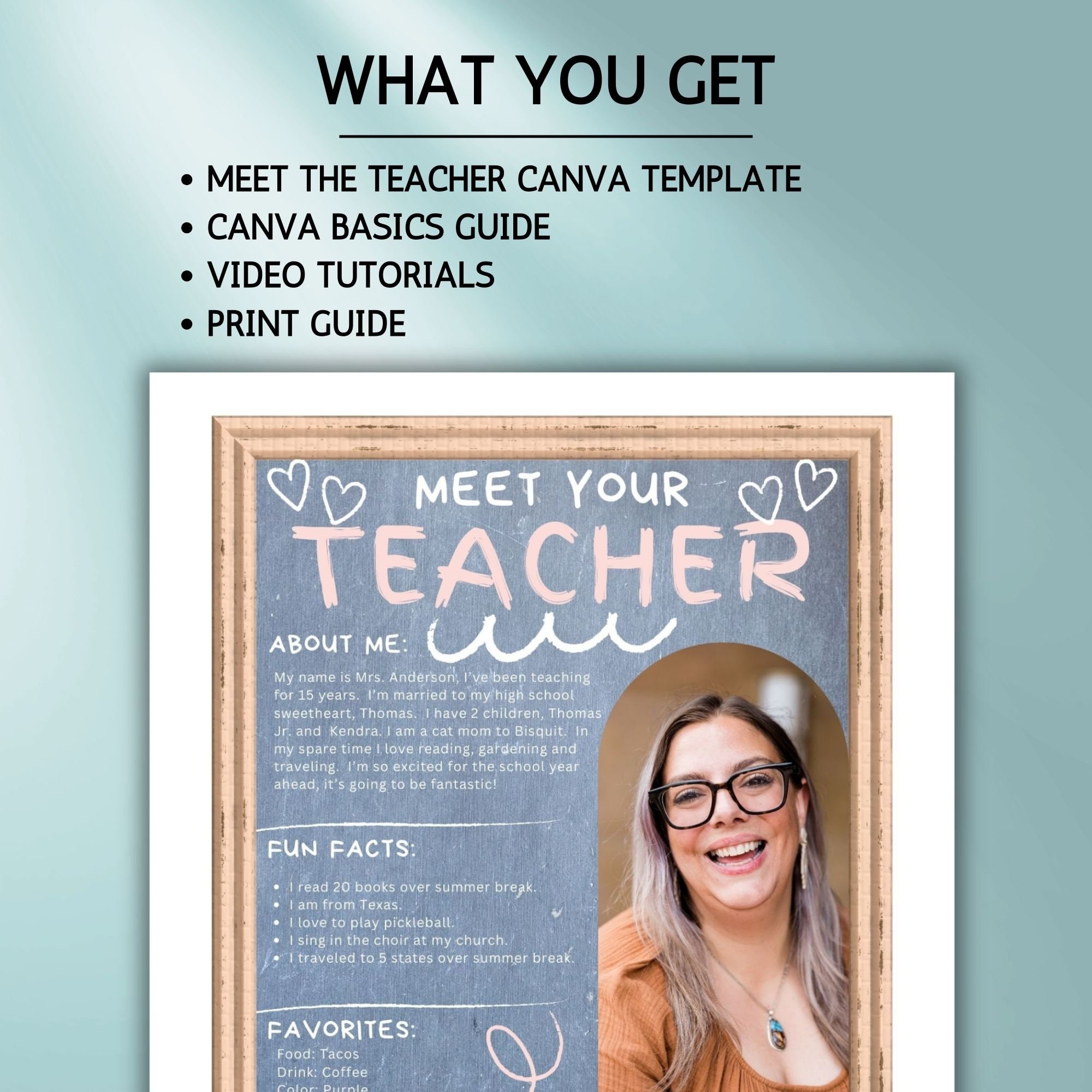 Meet the Teacher Editable Canva Template Printable Teacher Resource ...
