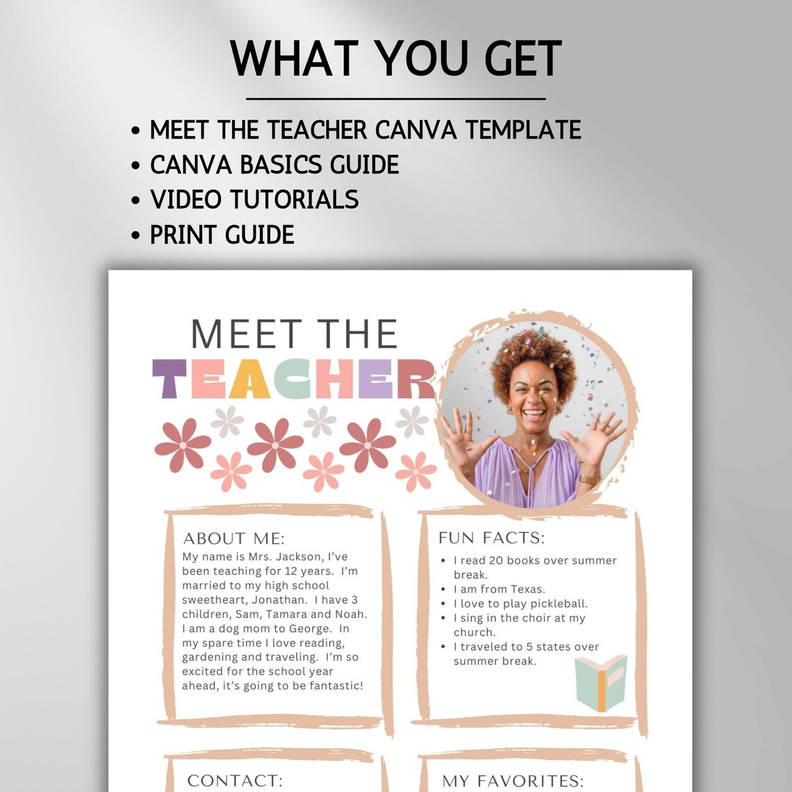 Meet the Teacher Editable Canva Template Printable Teacher Resource ...