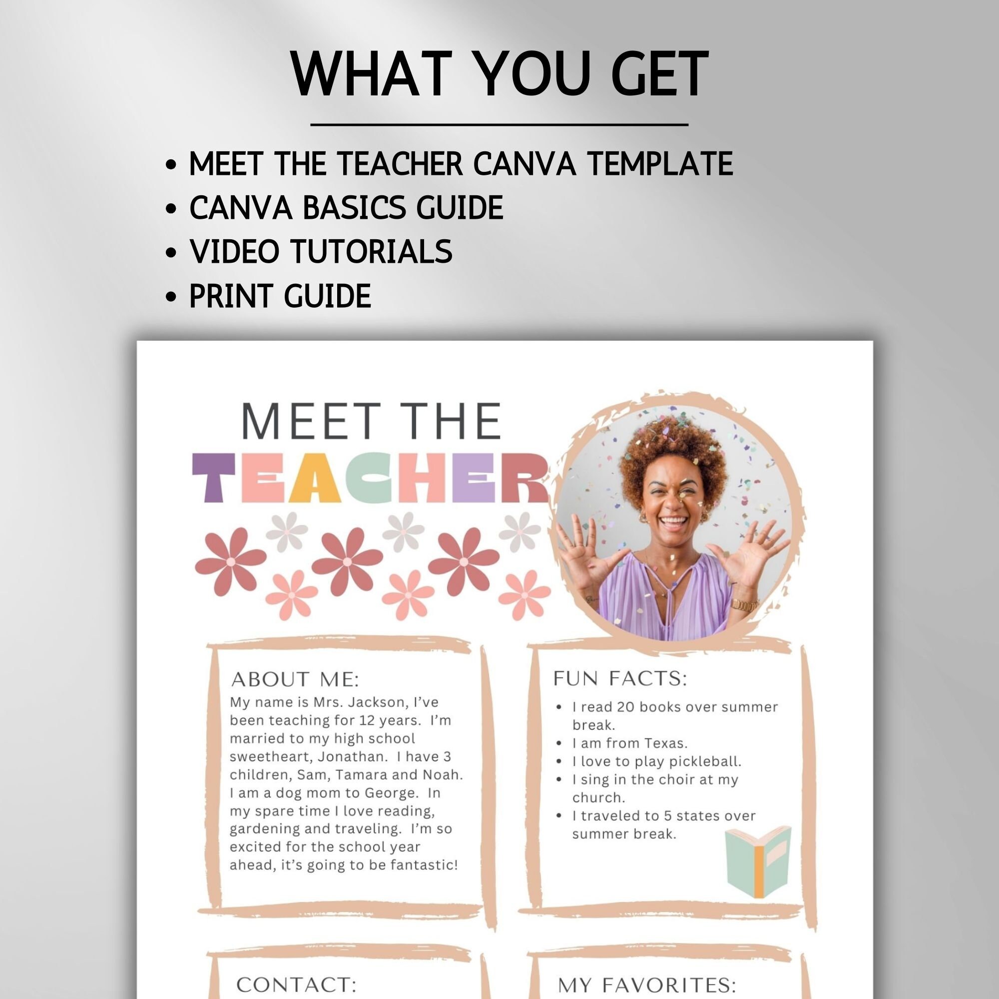 Meet the Teacher Editable Canva Template Printable Teacher Resource ...