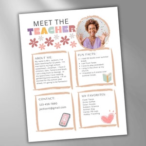 Meet the Teacher Editable Canva Template Printable Teacher Resource ...