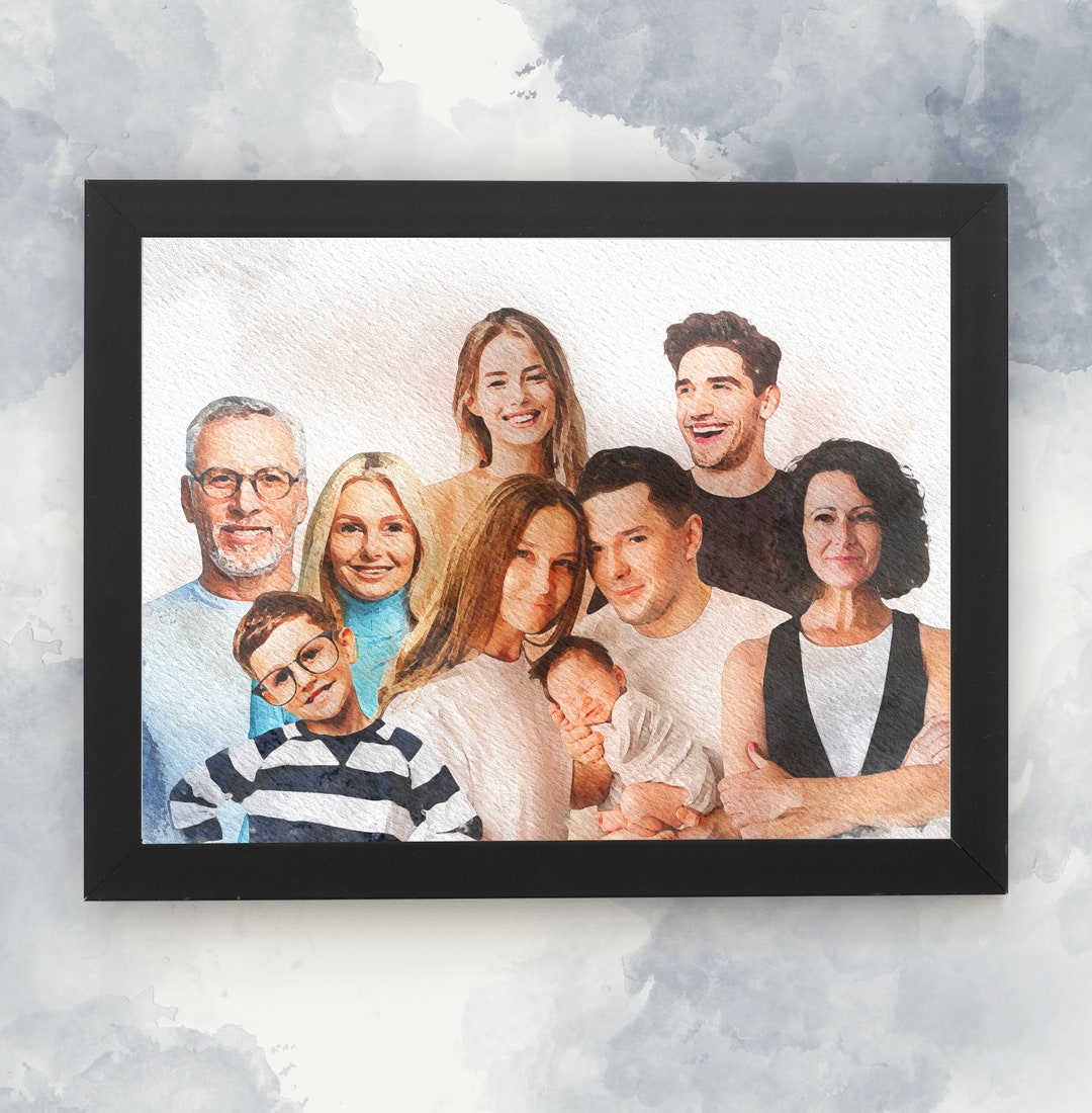 Family Portrait Photo Collage, Merge of Different Images, Loss of Loved ...