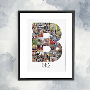 Letter Q Photo Collage, Alphabet Print, Personalised Birthday Collage ...