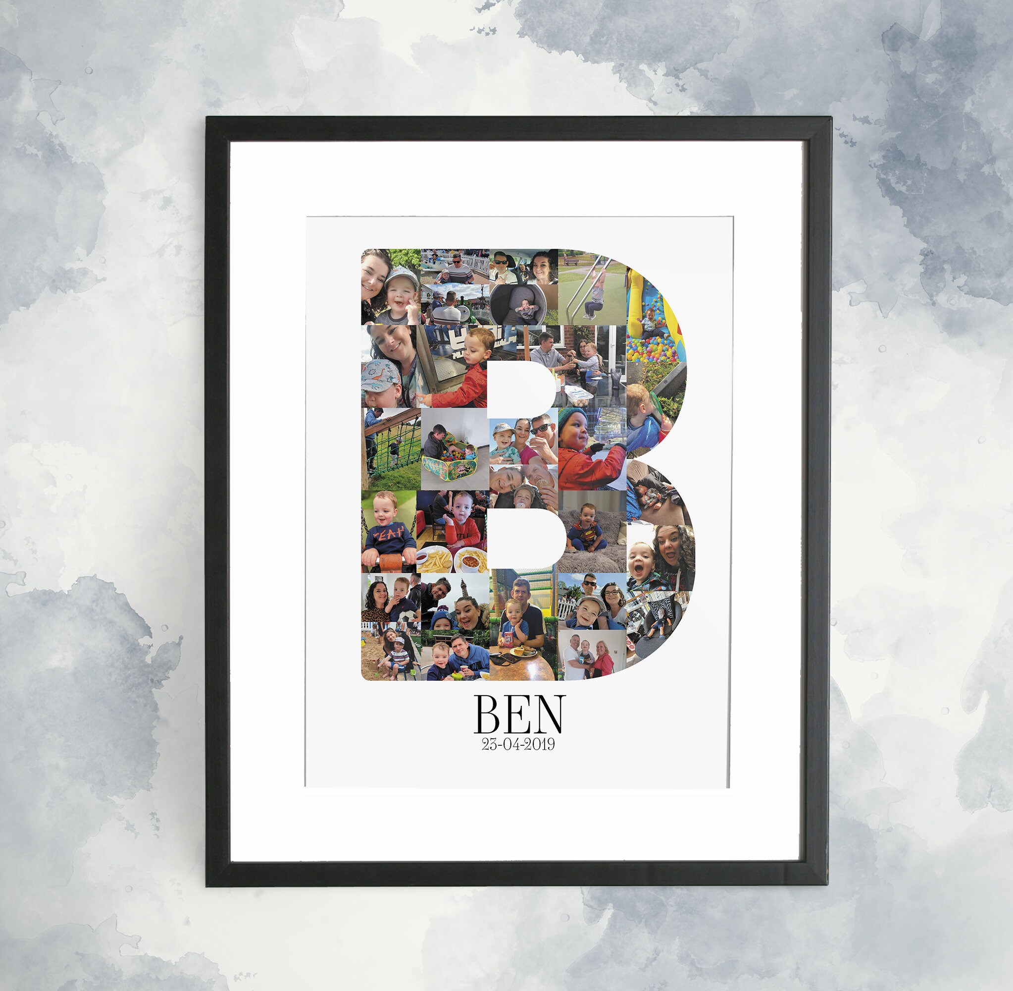 Personalised Letter M, Photo Collage, Alphabet Print, Birthday Collage ...