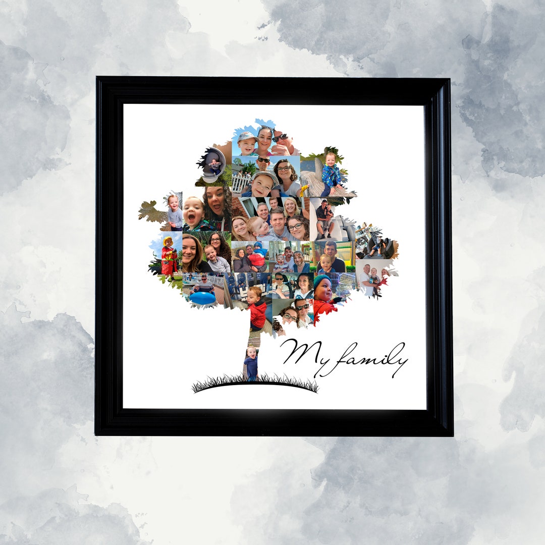 Family Tree Collage, Wall Art Print, Personalised Photo Collage, Custom ...