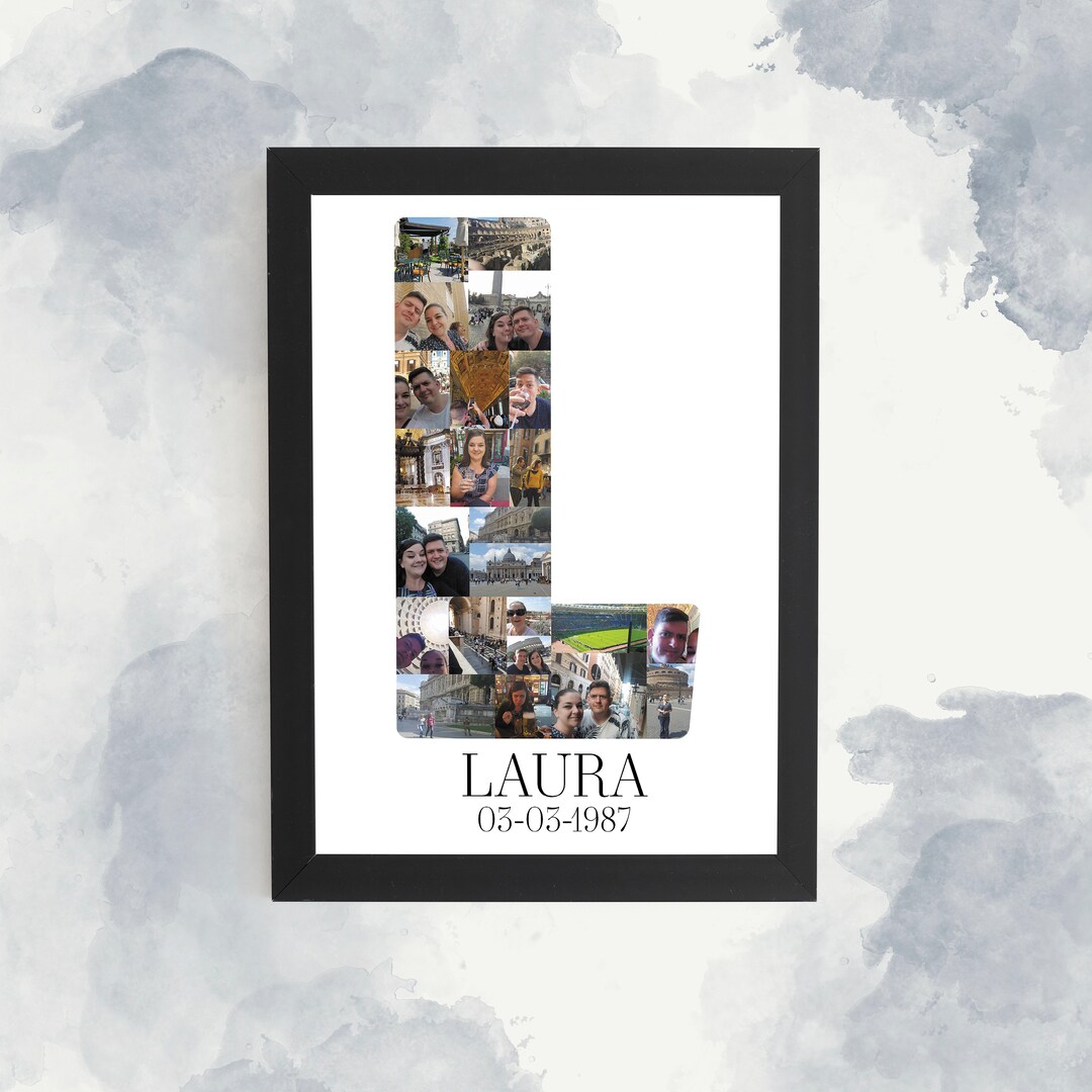 Letter L Photo Collage, Alphabet Print, Personalised Birthday Collage ...