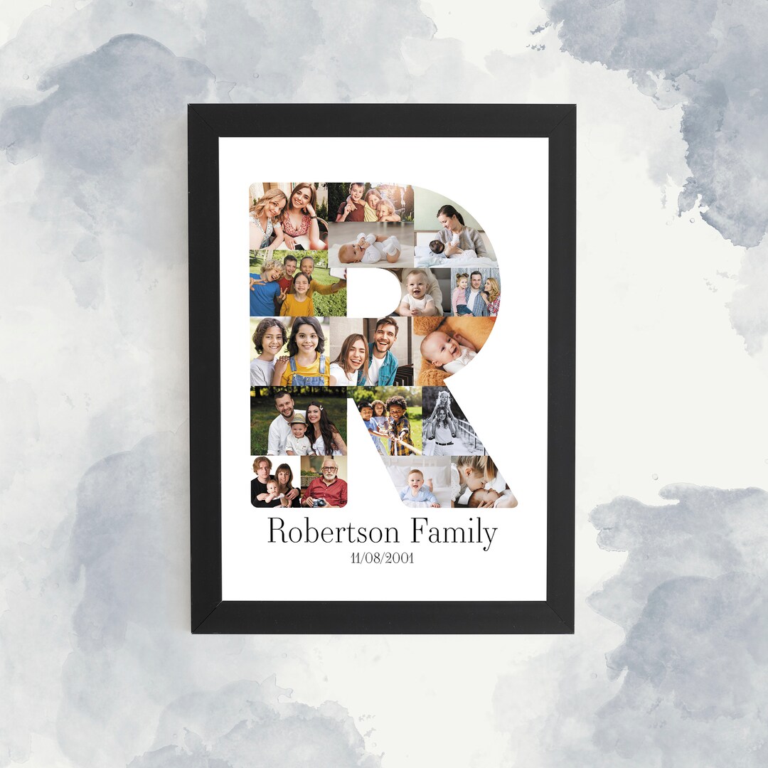 Personalised Letter R Photo Collage, Alphabet Print, Birthday Collage ...