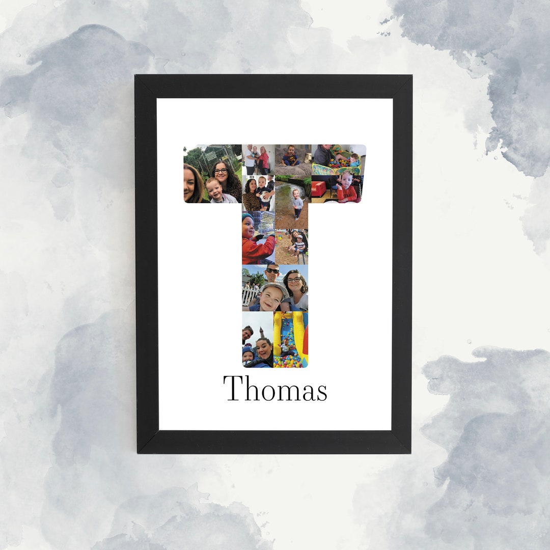 Letter T Photo Collage, Personalised Alphabet Print, Birthday Collage ...