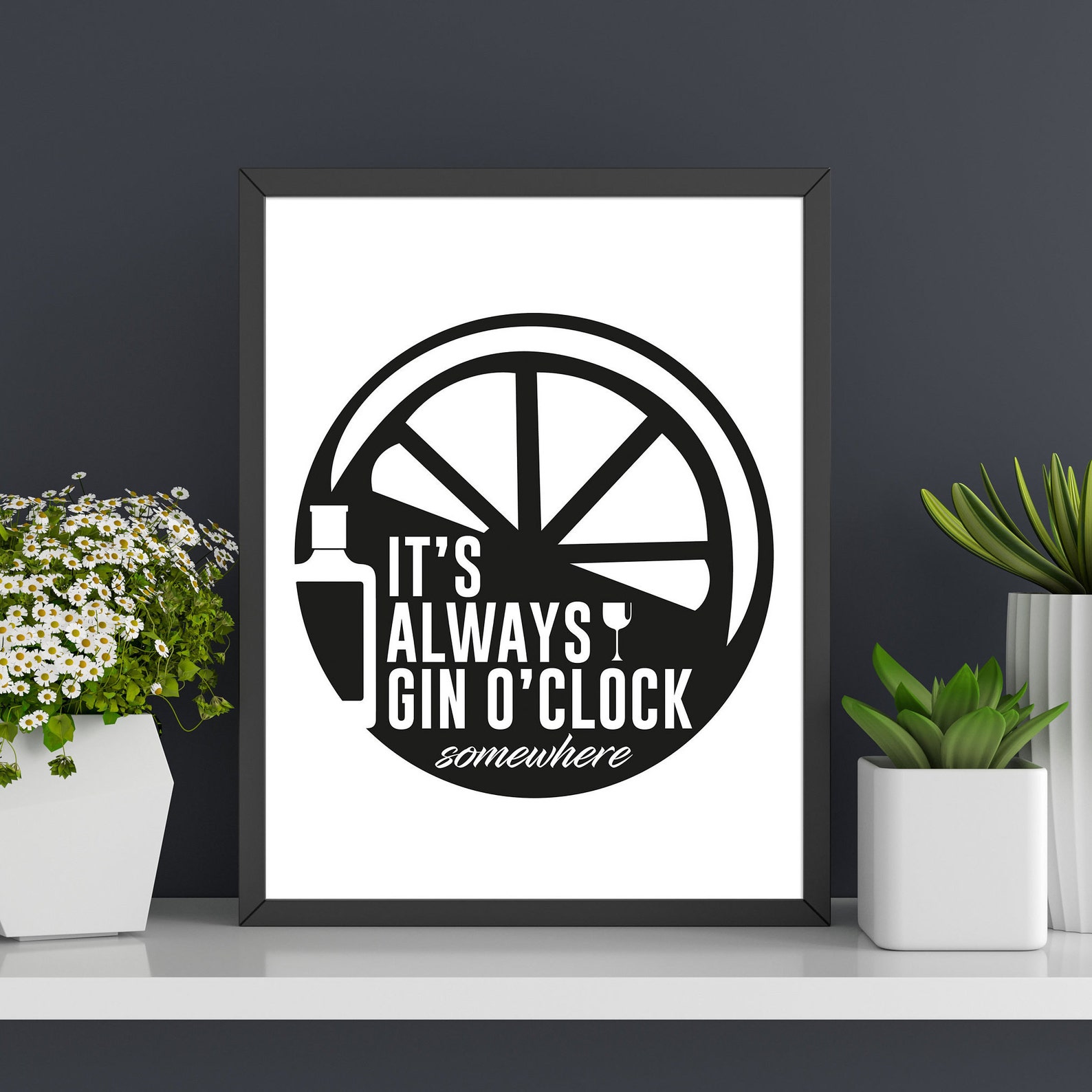 Gin O'clock Print Digital Illustration Print Gin Print - Etsy