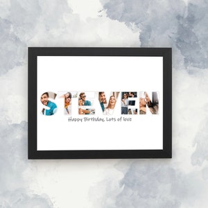 Personalised Name Photo Collage, Name Print, Custom Text Collage ...