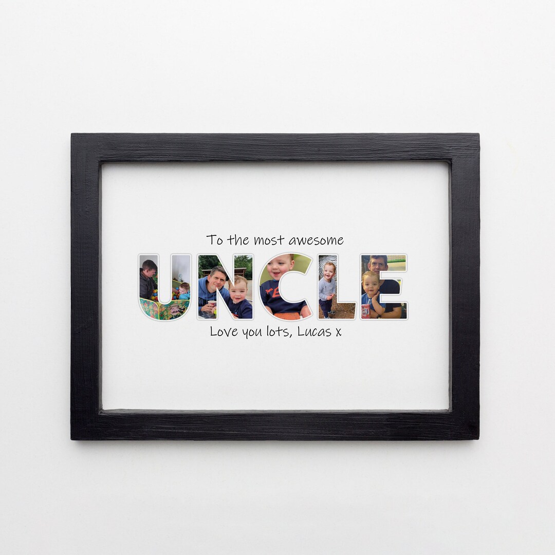 Personalised Uncle Photo Collage, Word Print, Personalised Gifts for ...