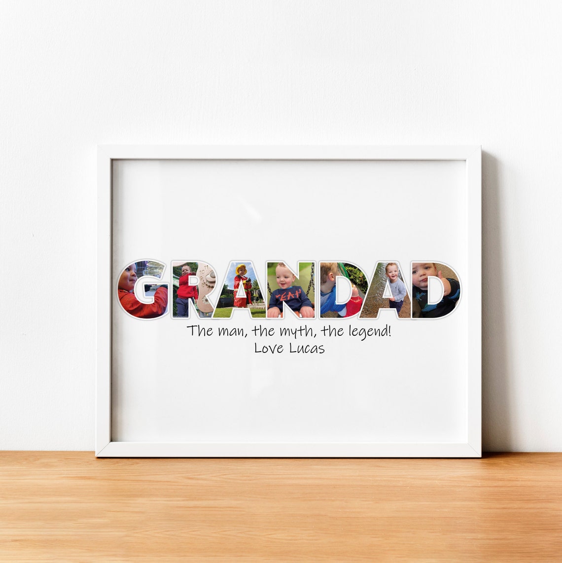 Grandad Photo Collage Word Print Grandpa Personalised Prints - Etsy
