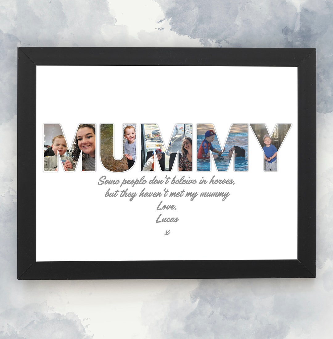 Personalised Photo Collage Word Mummy Memorable Mummy Gift Word Photo ...