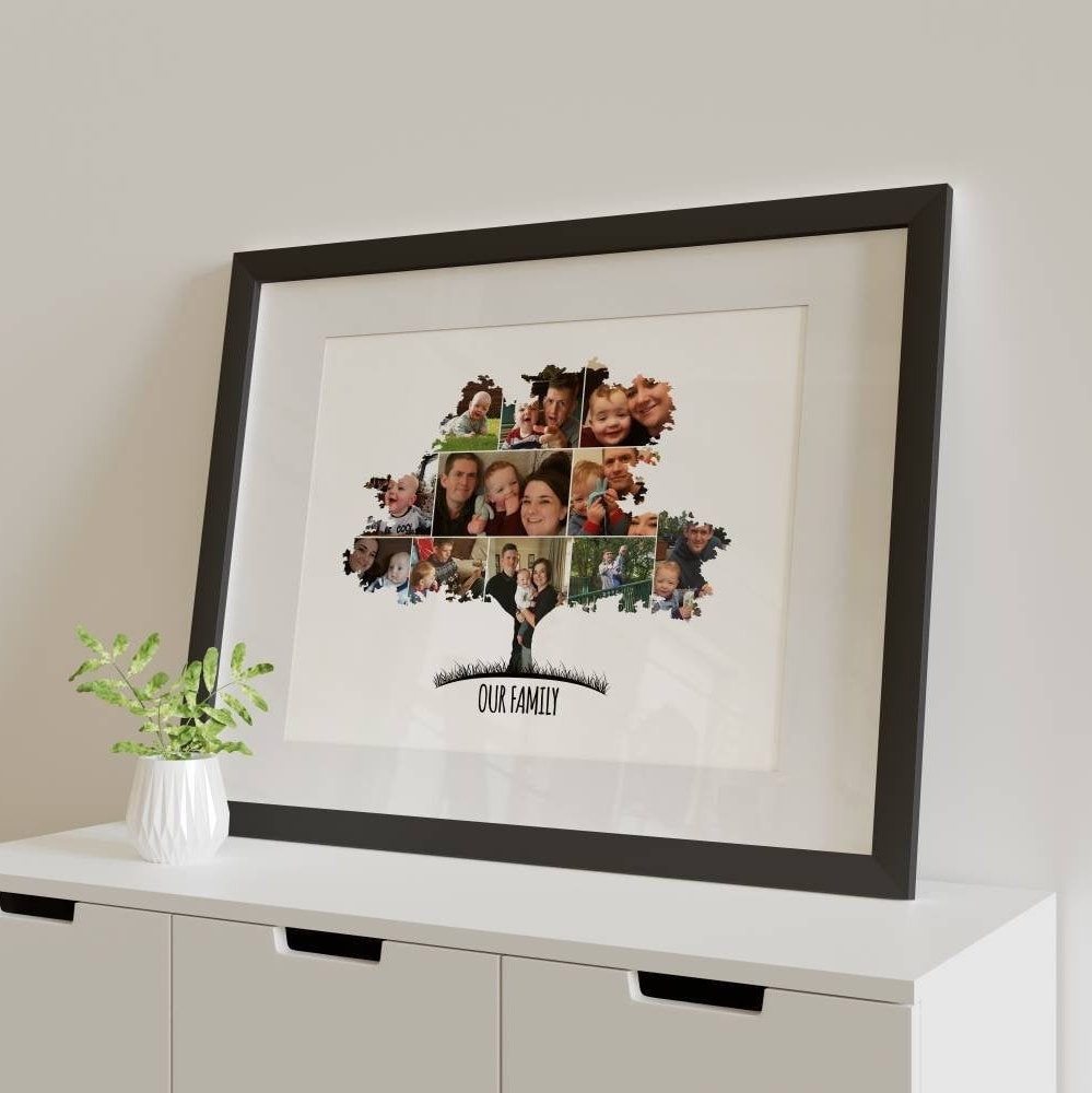 Family Tree Art Print Personalised Photo Collage Custom - Etsy UK