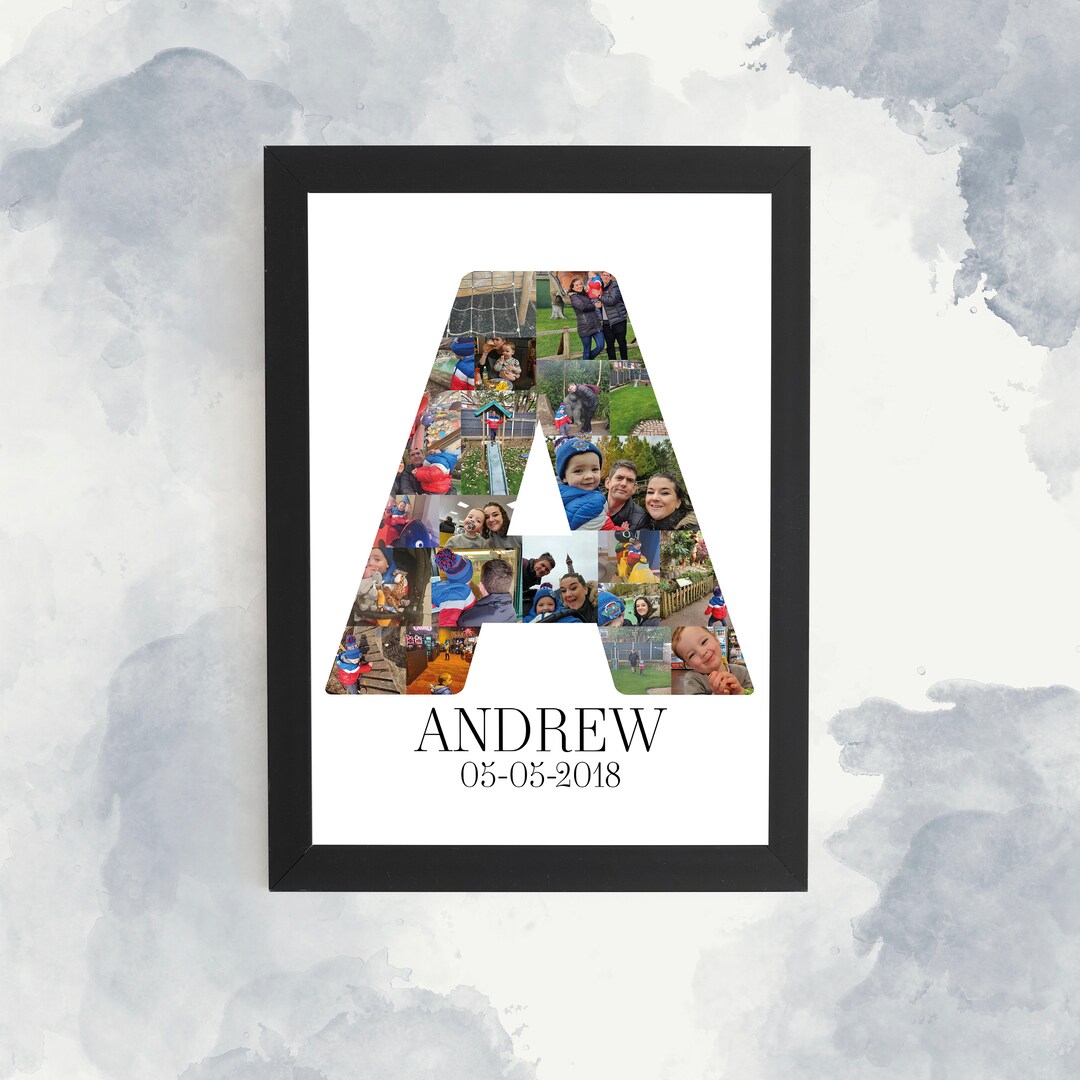 Letter A Photo Collage Personalised Photo Letter Print Alphabet Print ...