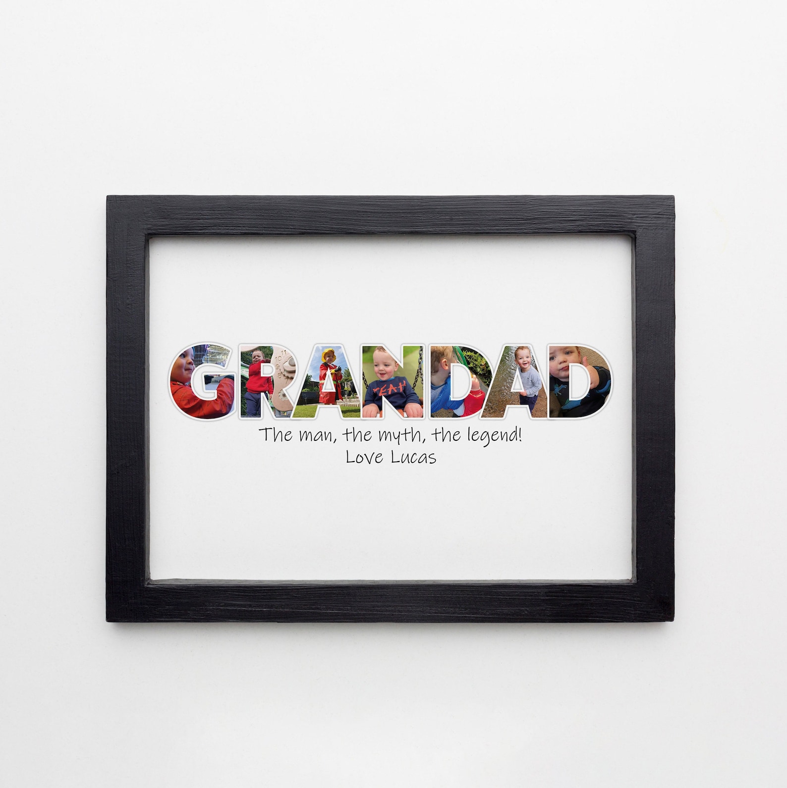 Grandad Photo Collage Word Print Grandpa Personalised Prints - Etsy