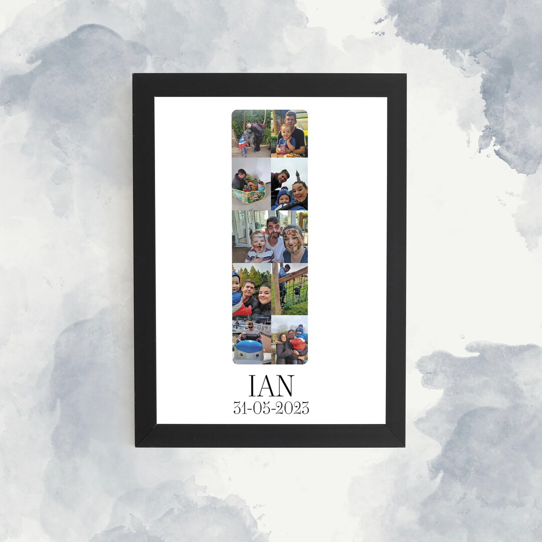 Letter I Personalised Photo Collage, Alphabet Print, Birthday Collage ...