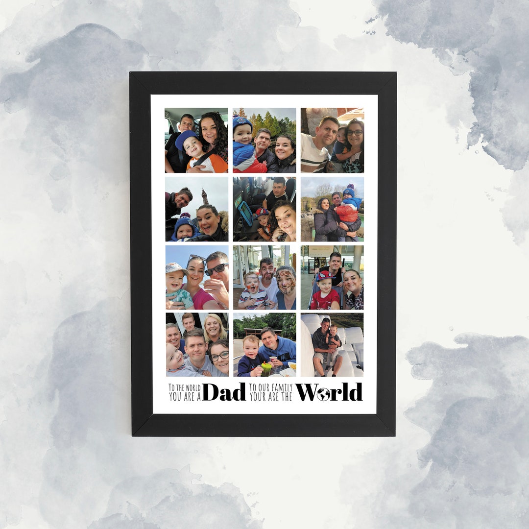 Personalised Dad Photo Collage, Photo Print, Gift for Dad, Fathers ...