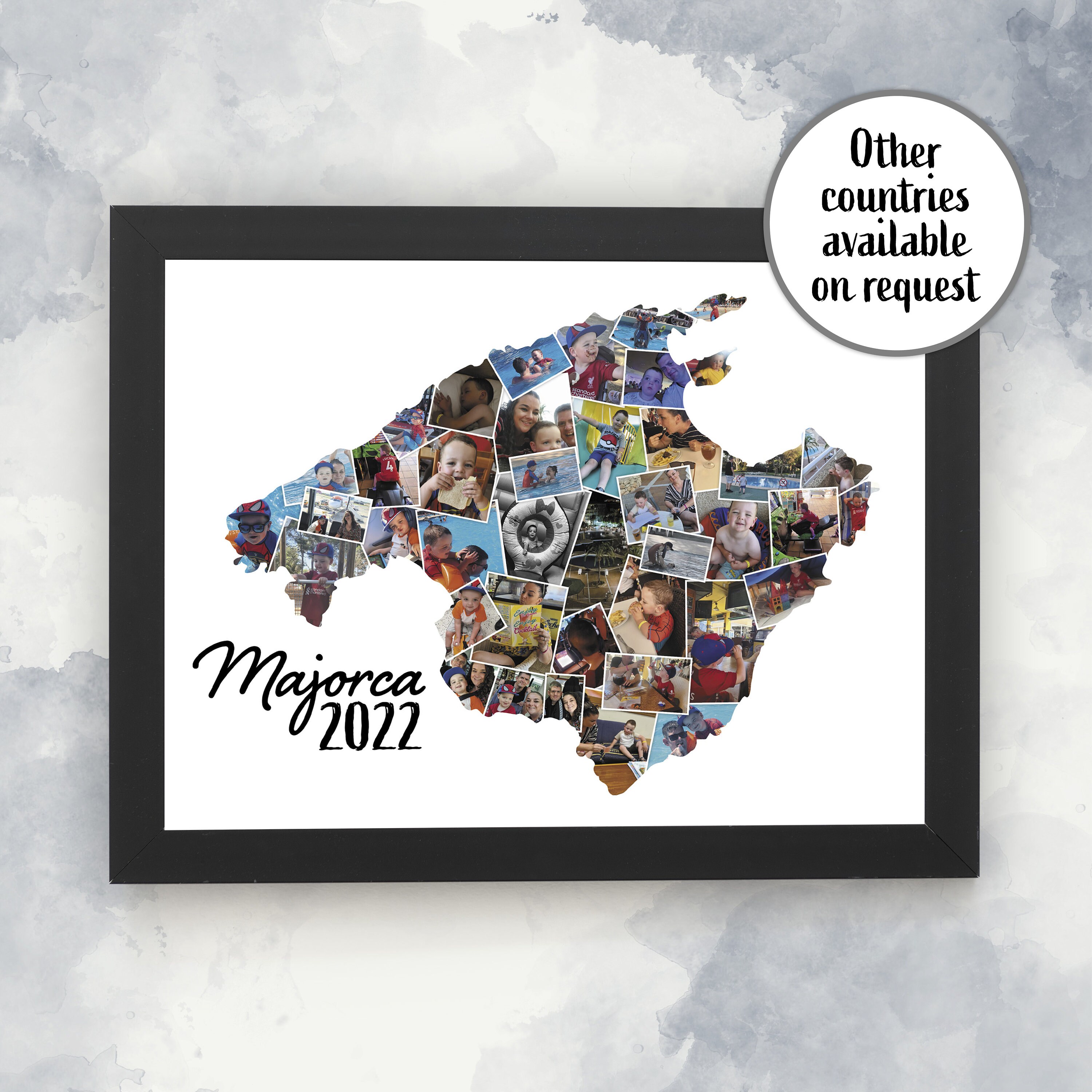 Personalised Country Image Collage Print, Holiday Collage Print ...