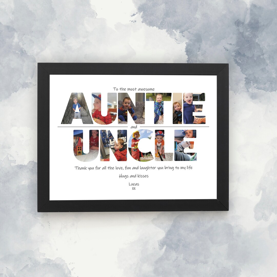 Auntie & Uncle Word Photo Collage, Image Collage Print, Personalised ...