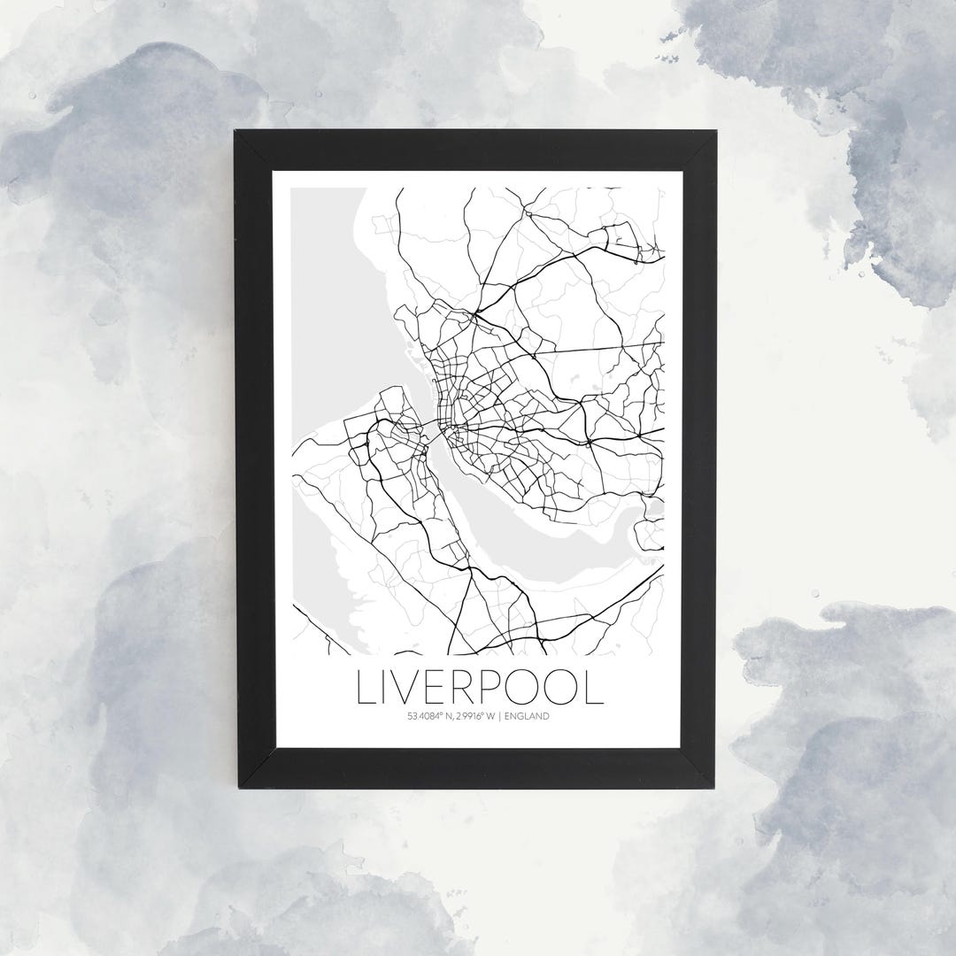 Liverpool Map, City Map Prints, Custom Map Print, Custom Any Location ...
