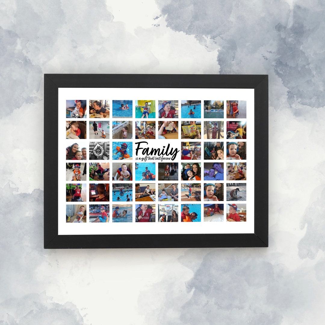 Personalised Photo Collage Frame, Personalised Wall Art With Multiple ...