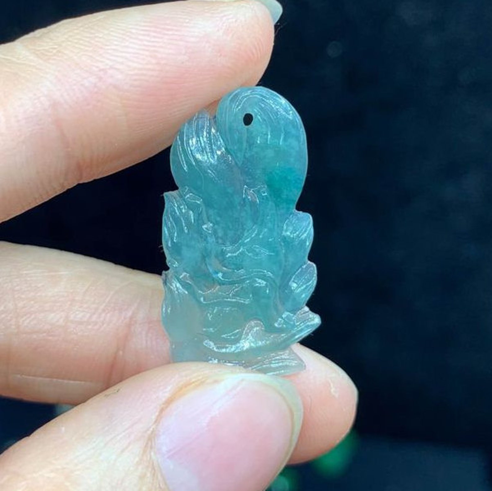 1 Pair of Jade Foxes, Meticulously Carved Fox, Personality Fox Pendant ...