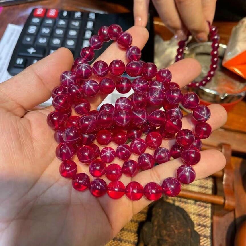 Star Ruby Bracelet Red Ruby Bracelet 8mm-10mm Natural Ruby - Etsy