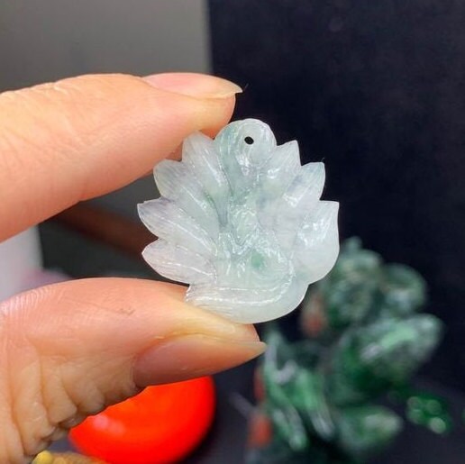 1 Pair of Jade Foxes, Meticulously Carved Fox, Personality Fox Pendant ...