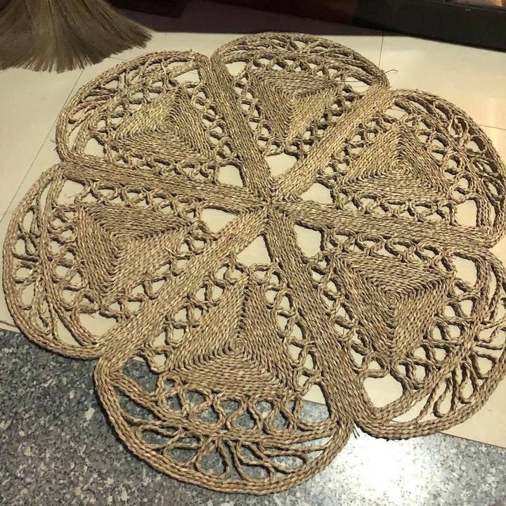 Personalized Hyacinth Woven Mat on Request, Decor Dining Room, Rustic ...