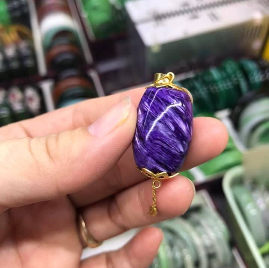 Purple Dragon Eye Stone Pendant Gift for Her Personalized - Etsy