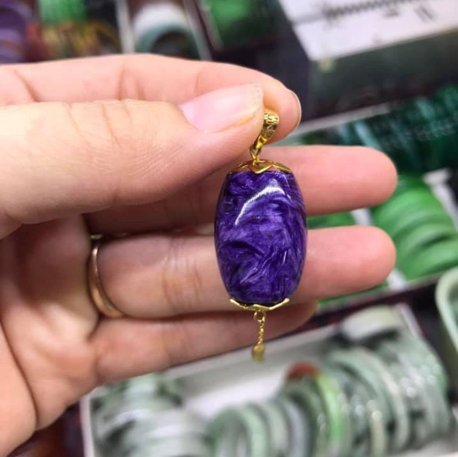 Purple Dragon Eye Stone Pendant Gift for Her Personalized - Etsy