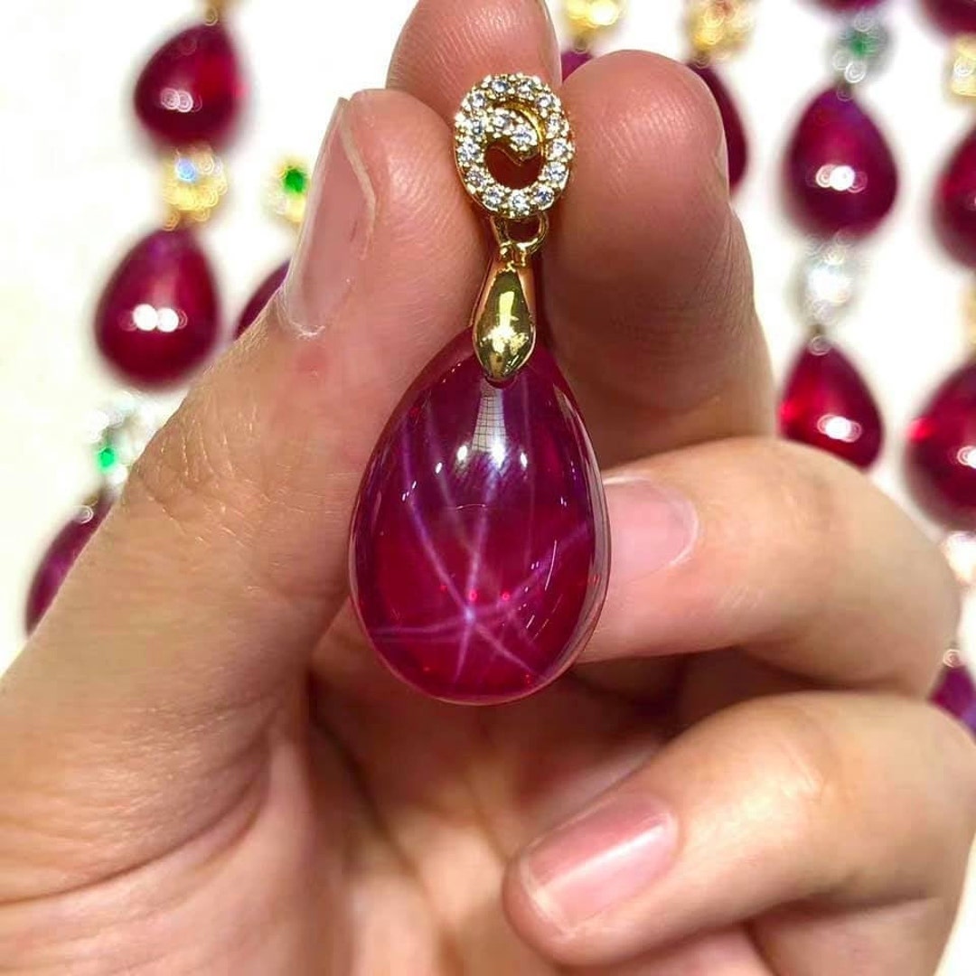 Red Ruby Pendant, Star Ruby Pendant, Natural Ruby Pendant, Ruby ...
