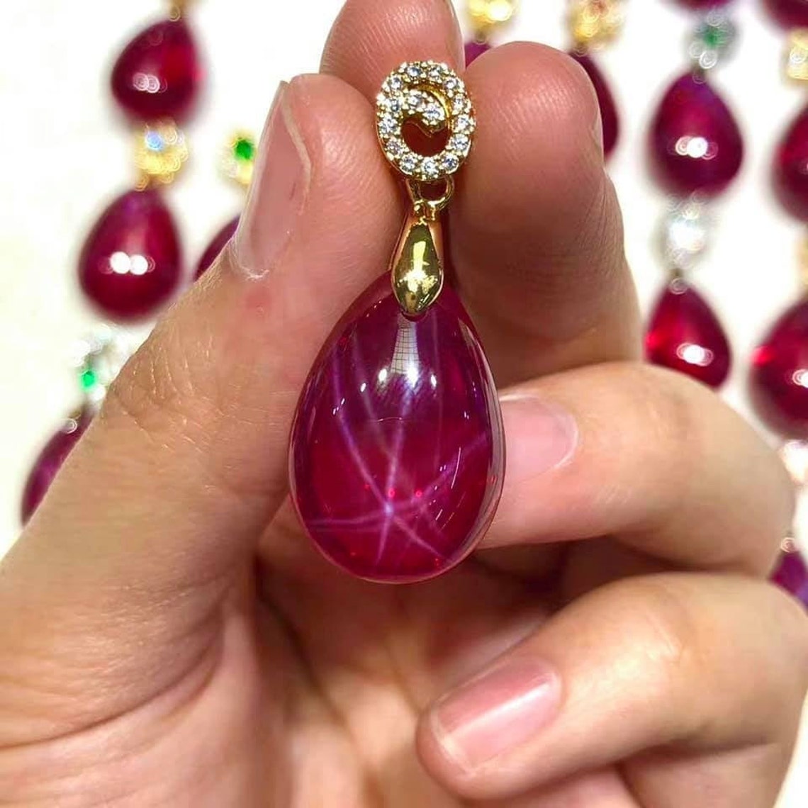 Red Ruby Pendant Star Ruby Pendant Natural Ruby Pendant - Etsy