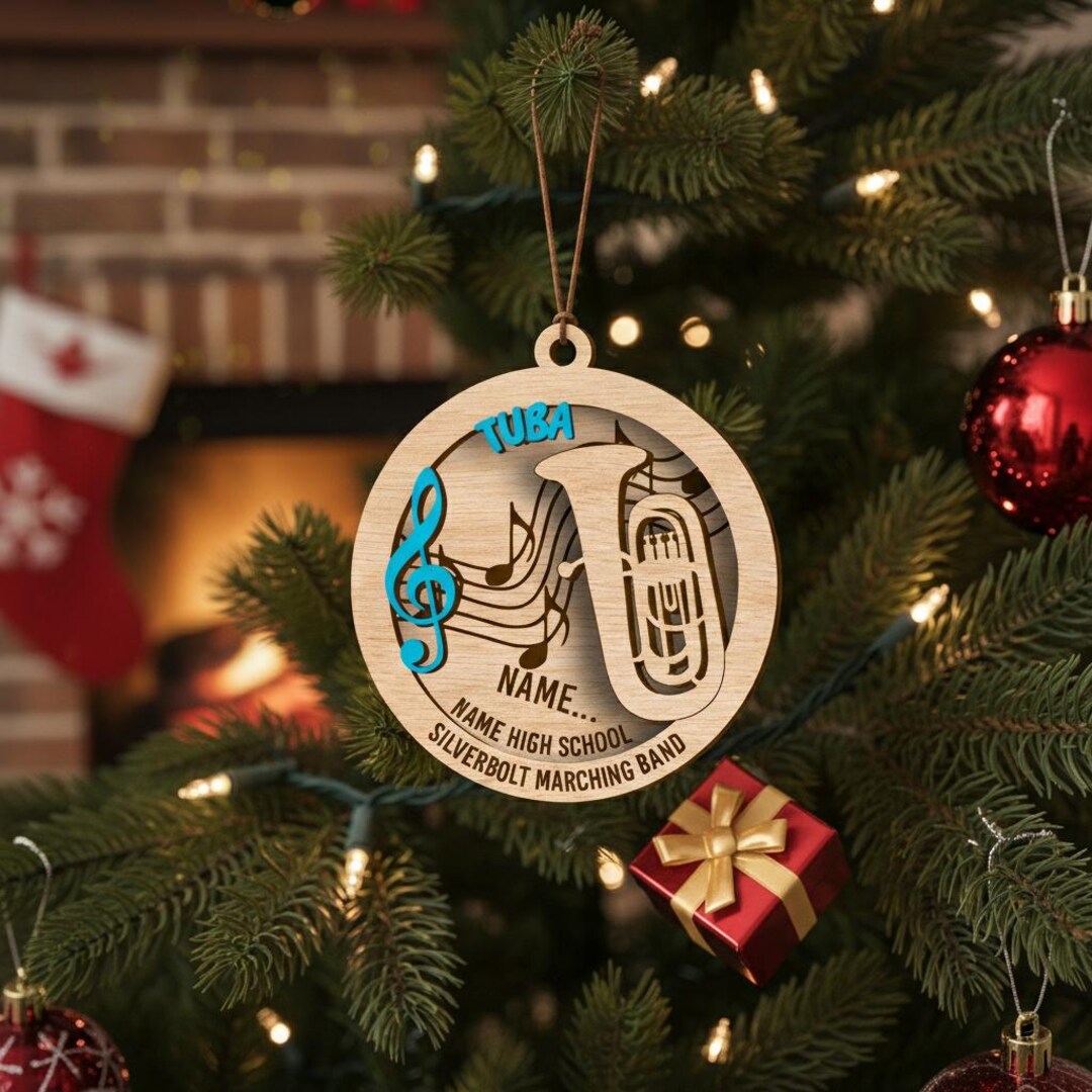 Personalized Marching Band Tuba Ornament, Music High School Band ...