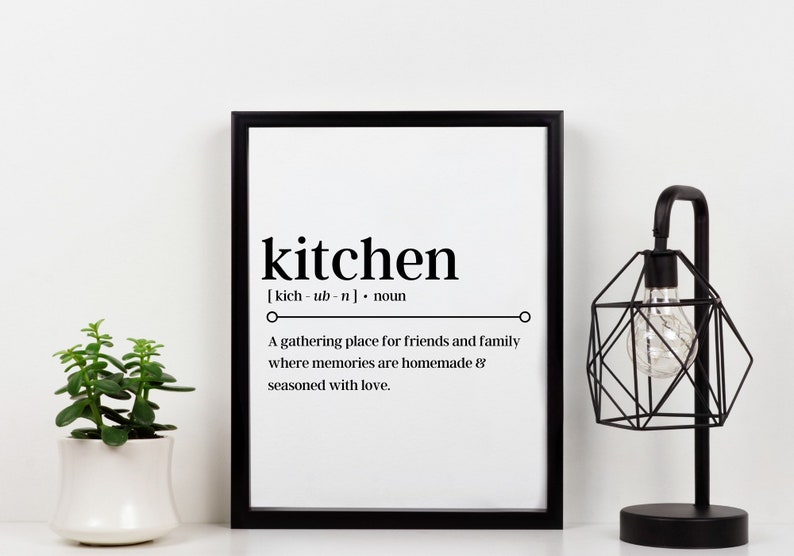 Kitchen Definition Art DIY Printable Gifts for Mom Gift for Them Decor ...