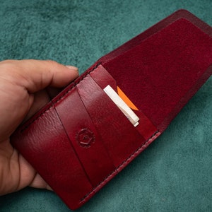 Wallet No. 20 | Vertical Flap Wallet | Oxblood Red - Hand Dyed | Mens ...