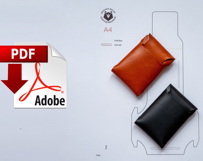 Leather Origami Wallet Pattern Non-stitched Leather Card - Etsy