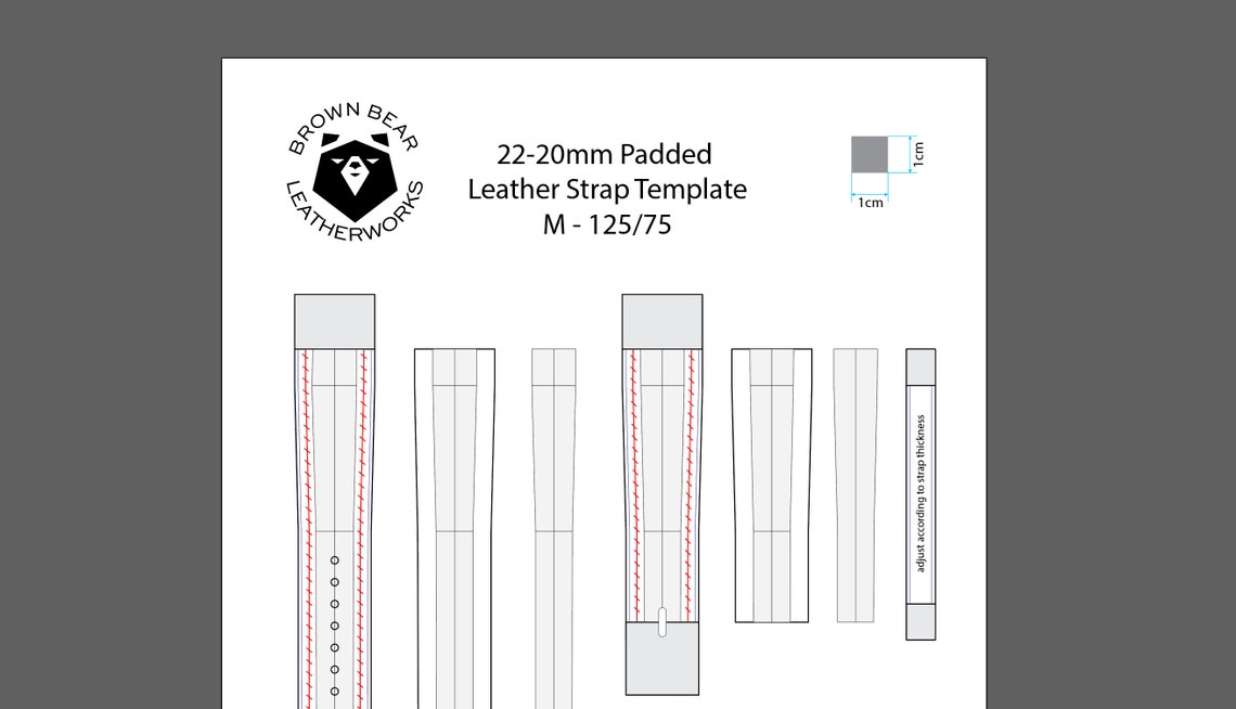 18 Printable Watch Strap Templates / 18-20-22mm 3 Sizes / - Etsy
