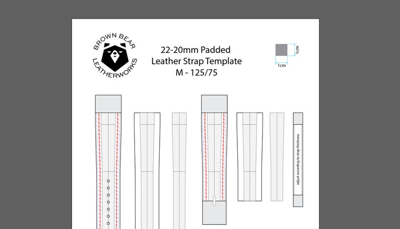 18 Printable Watch Strap Templates / 18-20-22mm 3 Sizes / - Etsy Norway