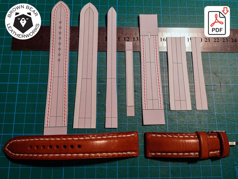 18 Printable Watch Strap Templates / 18-20-22mm 3 Sizes / - Etsy