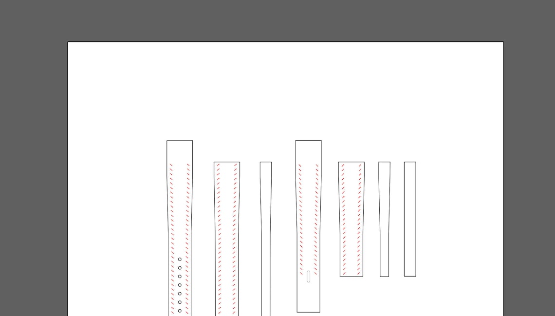 18 Printable Watch Strap Templates / 18-20-22mm 3 Sizes / Tapered and ...