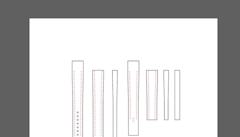 18 Printable Watch Strap Templates / 18-20-22mm 3 Sizes / Tapered and ...
