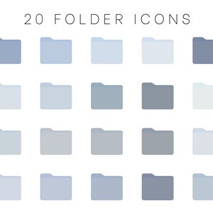 Blue Desktop Folder Icons for MacBook and Windows, Organize Files With ...