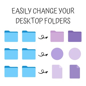 Purple Desktop Folder Icons for Macbook, Computer Desktop Icons, Mac ...