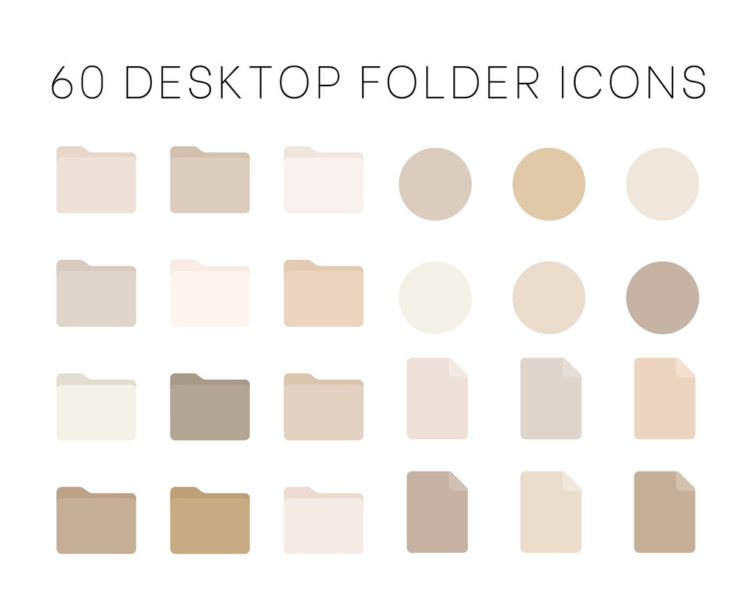 Neutral Beige Desktop Folder Icons for MacBook and Windows ...