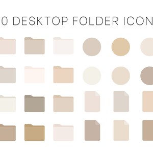 Neutral Beige Desktop Folder Icons for MacBook and Windows ...