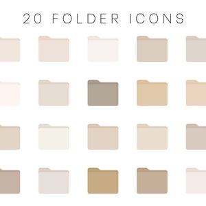 Neutral Beige Desktop Folder Icons for MacBook and Windows ...