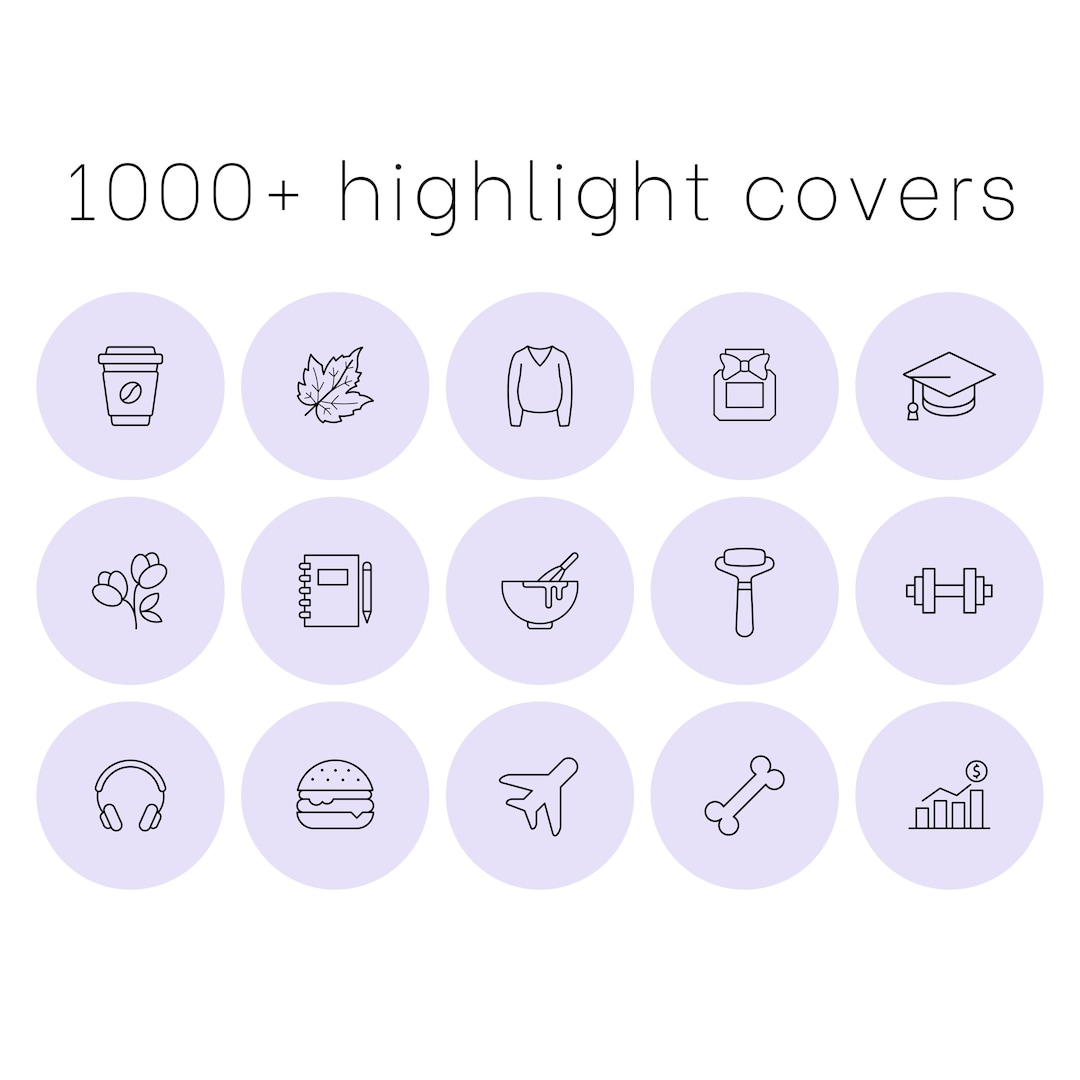 Instagram Highlight Covers Purple IG Story Icons Social Media Icon Set ...