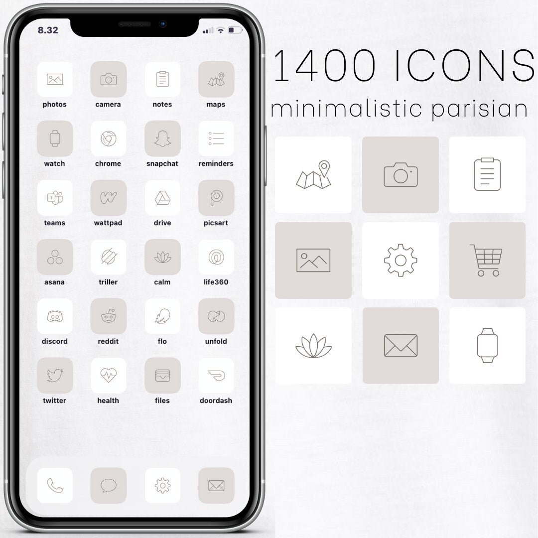 1400+ Parisian Ios App Icon Pack | Chocolate | Gray | Ios 14 ...