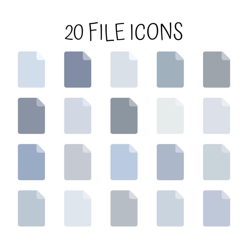 Blue Desktop Folder Icons for Macbook, Computer Desktop Icons, Blue Mac ...